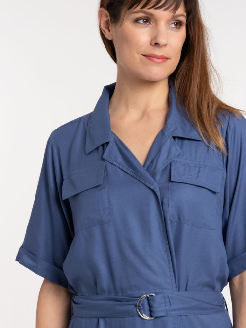 Robe twill bleu de fès femme