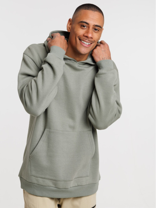 Sweat à capuche vert camou homme
