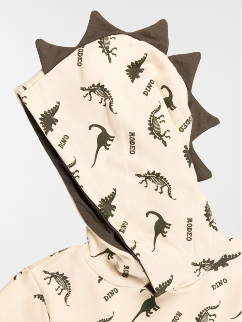 Sweat capuche kaki garçon (3-8A)