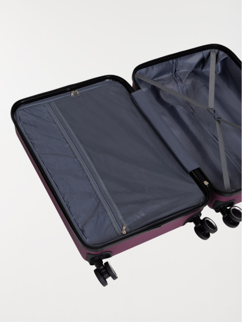 Valise rigide violette à roulettes