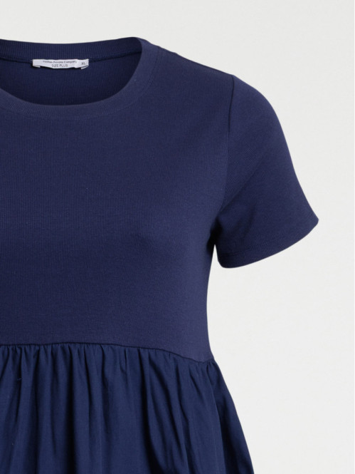 Robe col rond grande taille femme