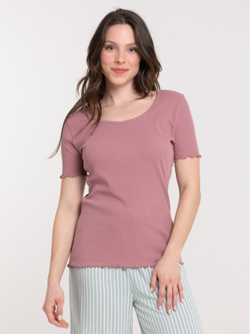 Haut de pyjama mauve femme