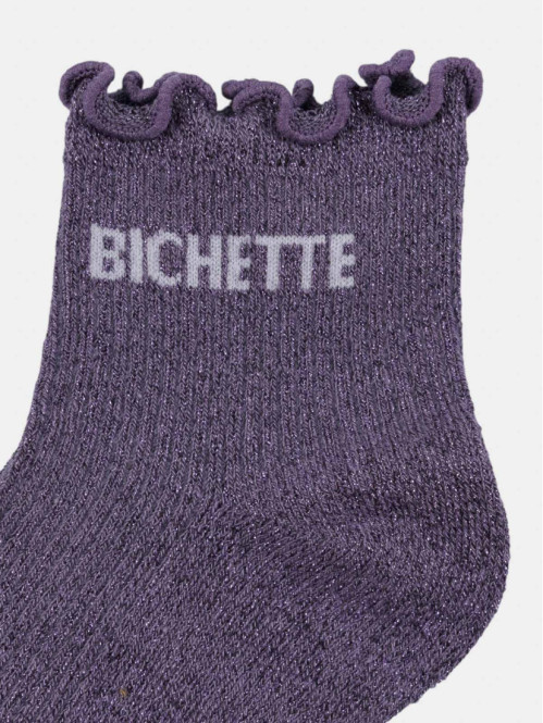 Lot 3 paires chaussettes à message fille